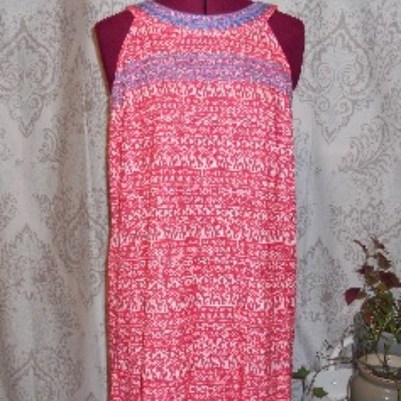 THML | Dresses | Thml Sleeveless Dress M Red White Periwinkle ...